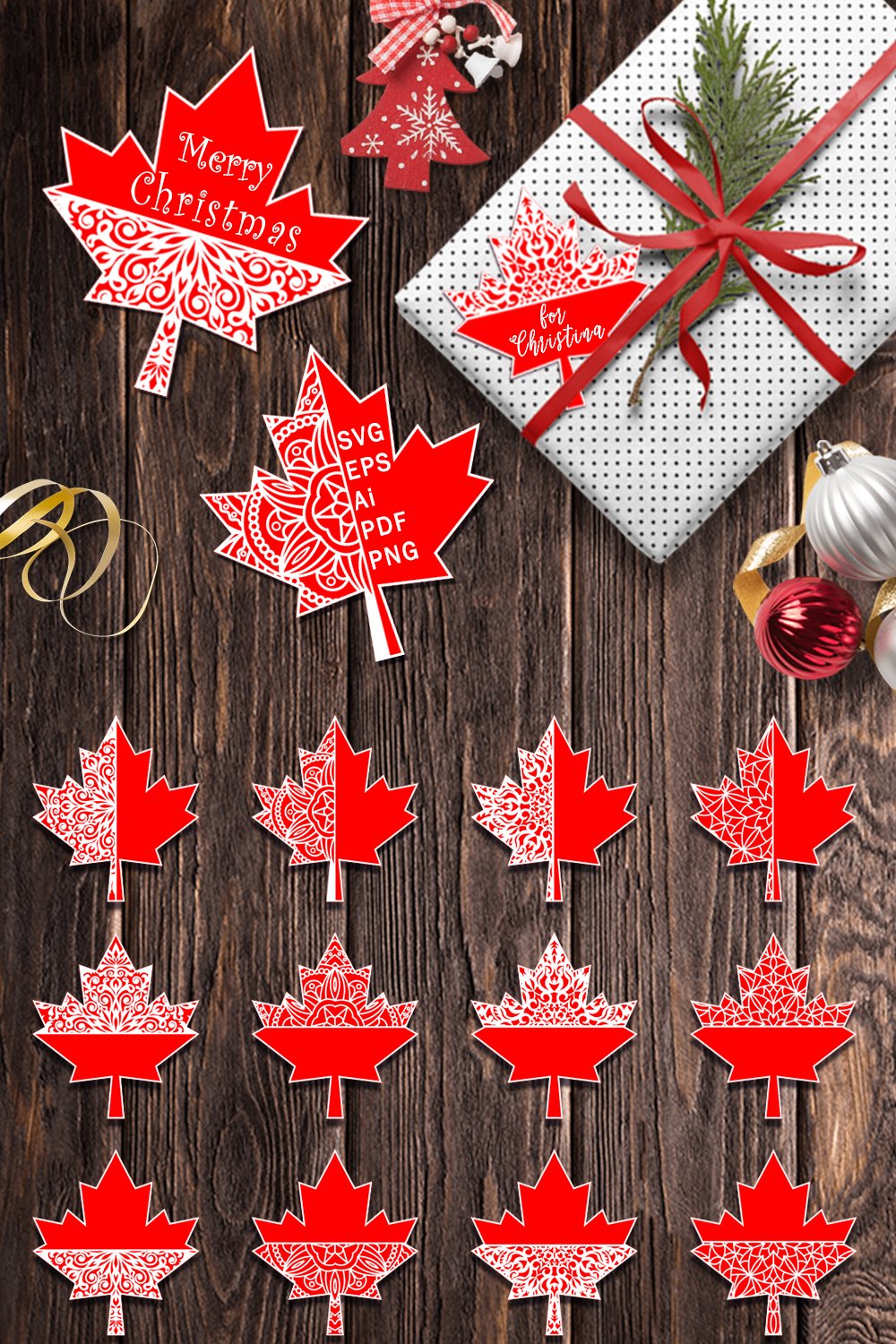Christmas maple leaf.