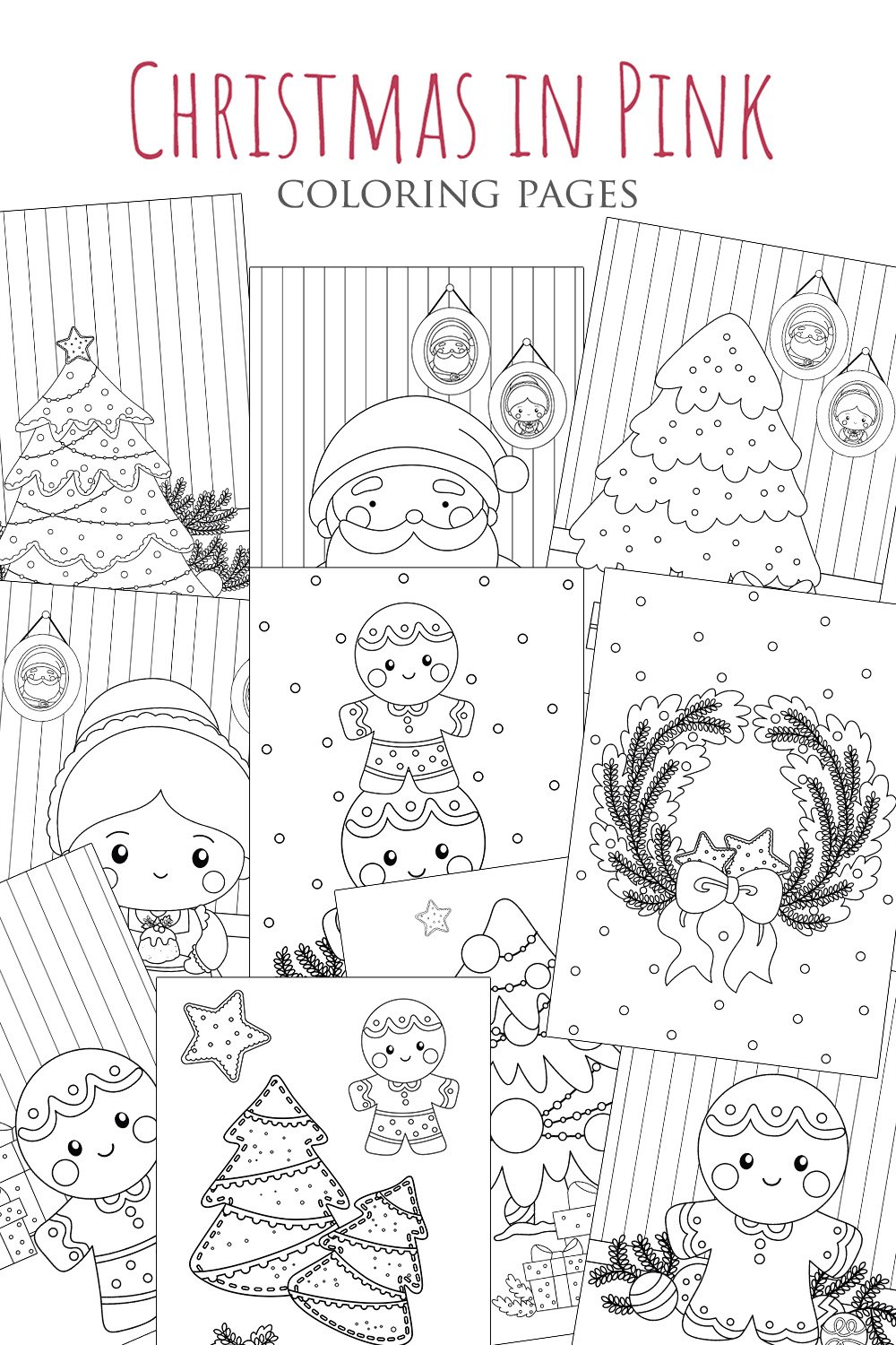 Christmas Santa Claus Cartoon Coloring Activity Kids Adult