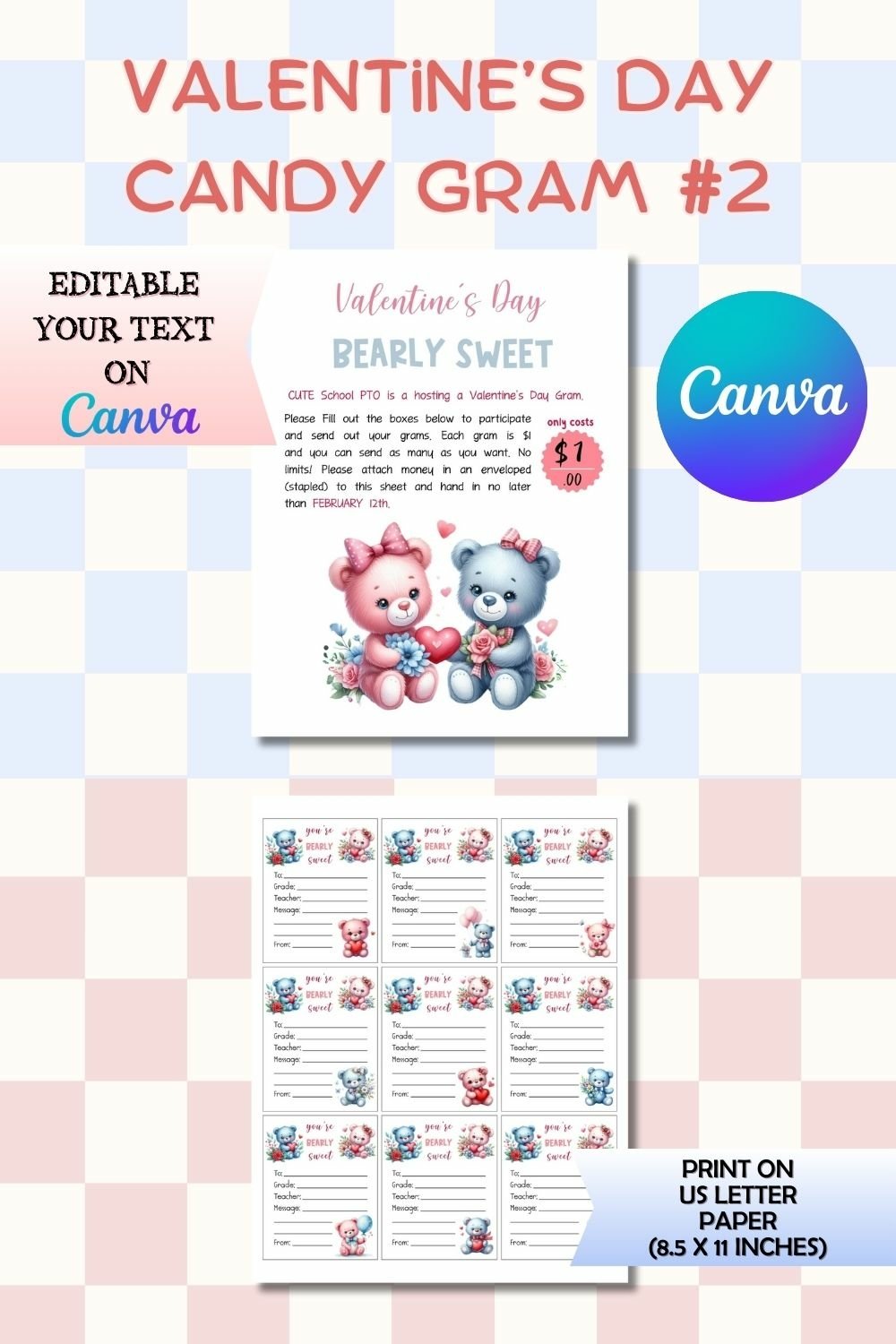 Editable Valentine's Day Candy Gram #2