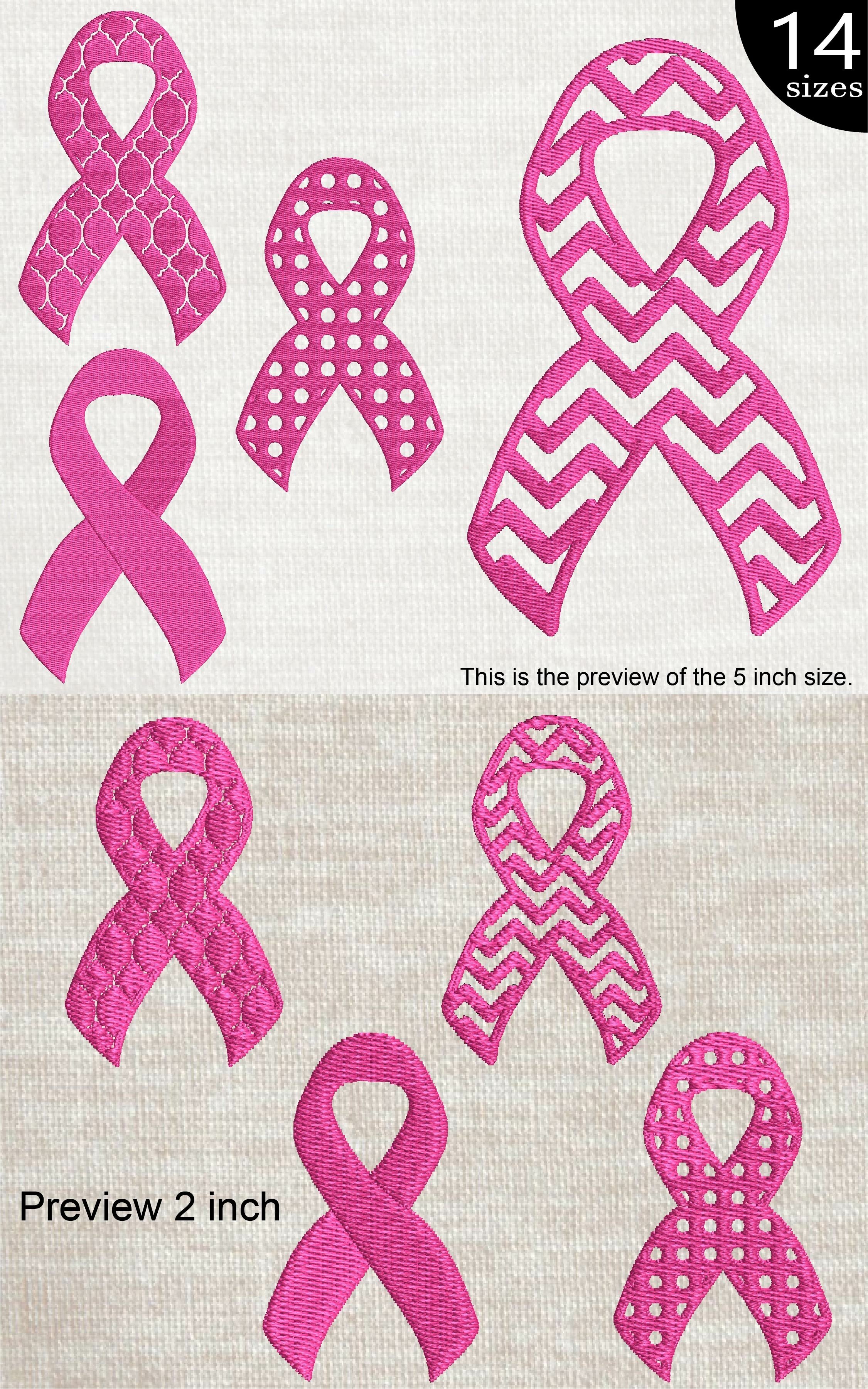Breast Cancer Ribbons - Embroidery Files - 73e