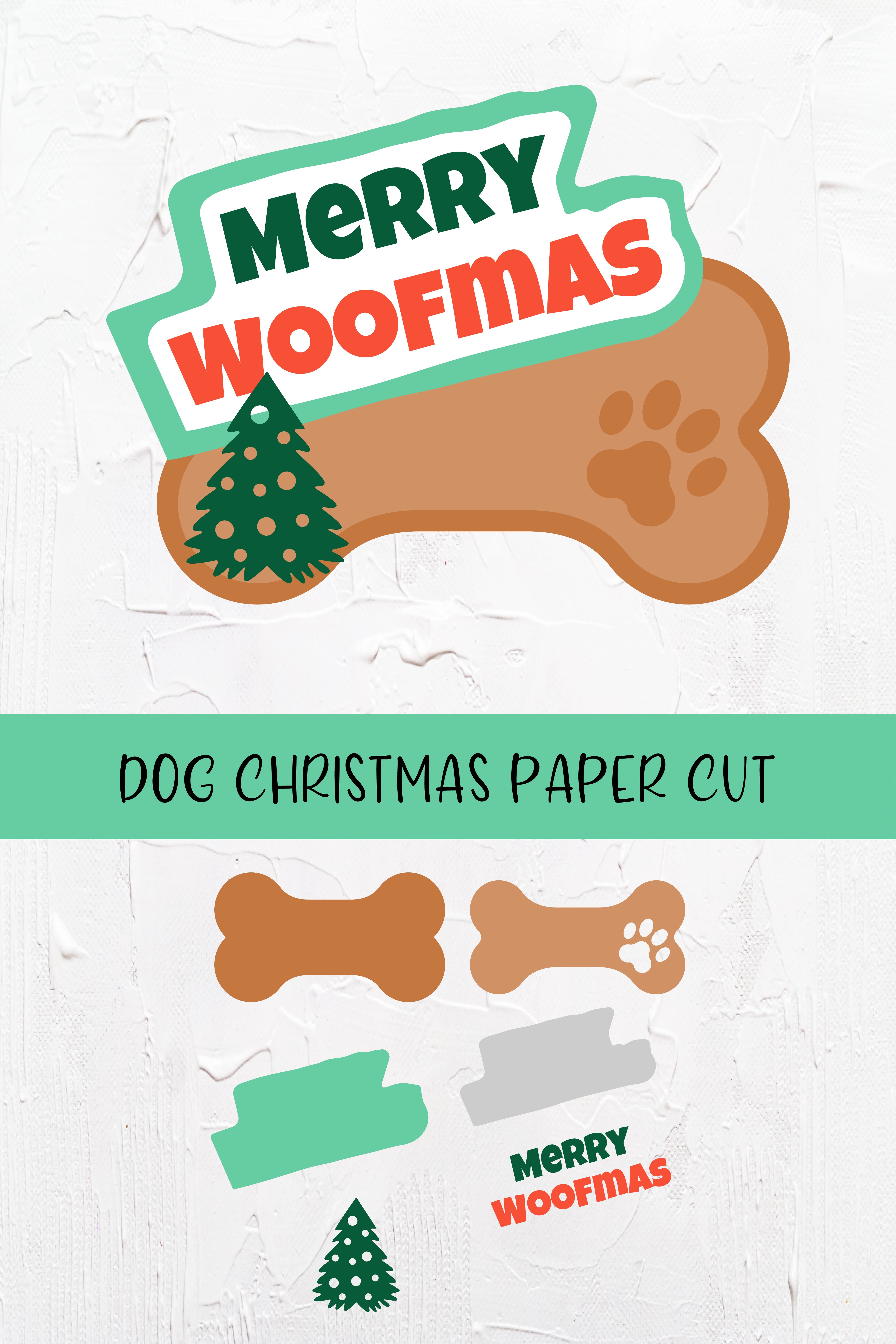 Dog Christmas Paper Cut. Dog Christmas SVG. Merry Woofmas