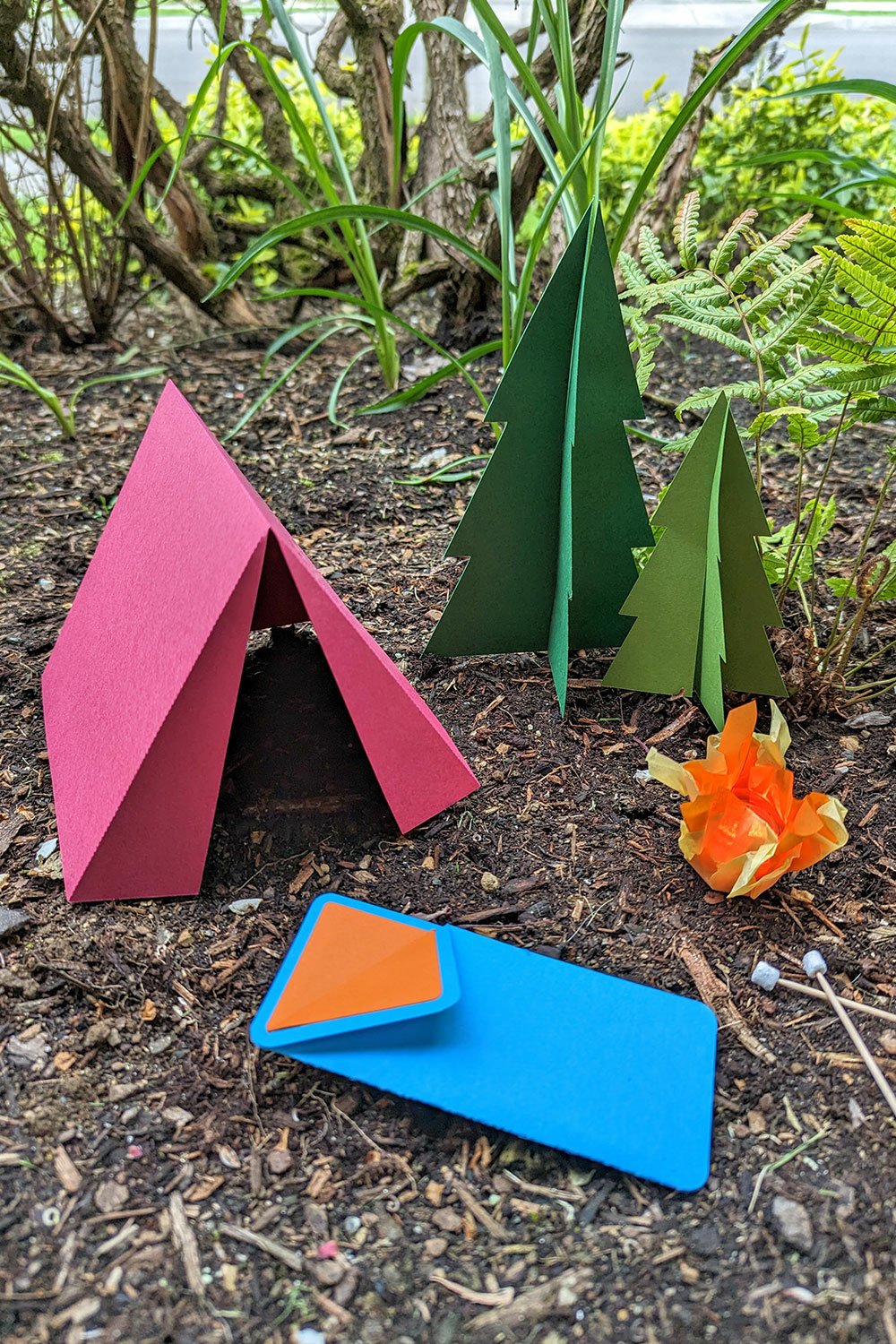 3D Camping Scene with Tent SVG File Set