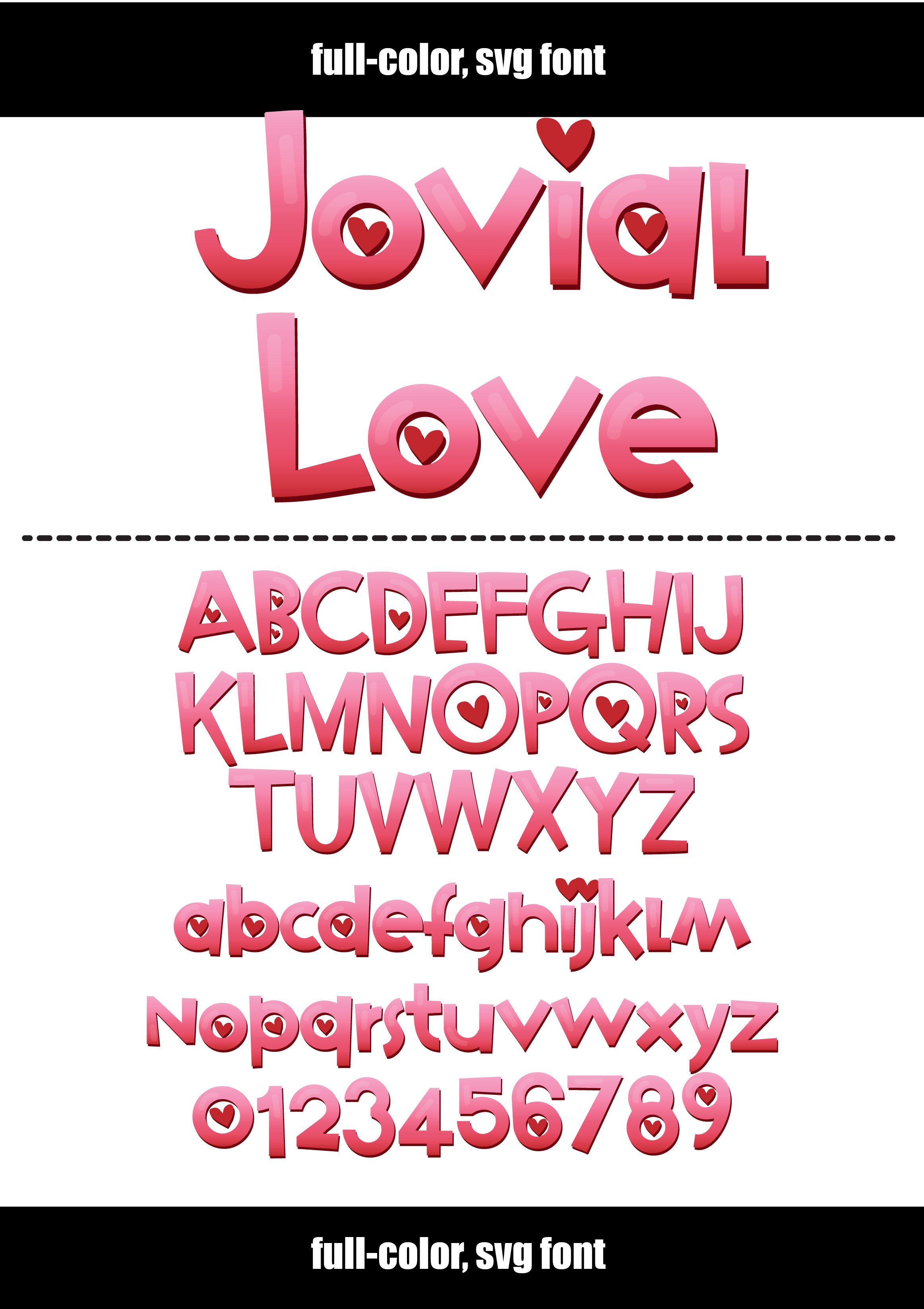 Full Color SVG Valentine Font