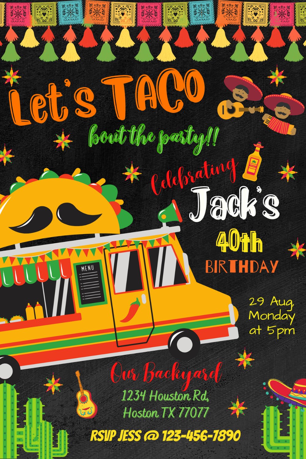 Taco Fiesta Mexican theme 40th 50th Birthday (2151607)