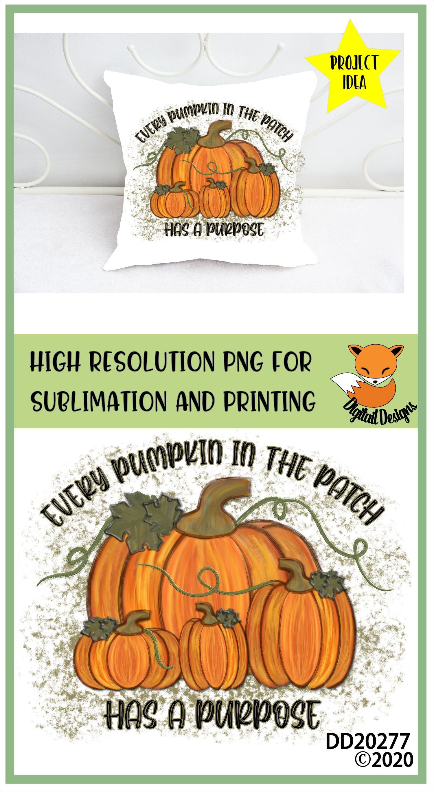 Pumpkin Patch Fall Positivity Sublimation Design
