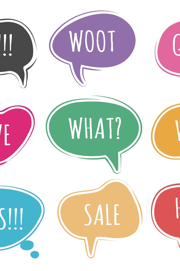 Cartoon chat words set