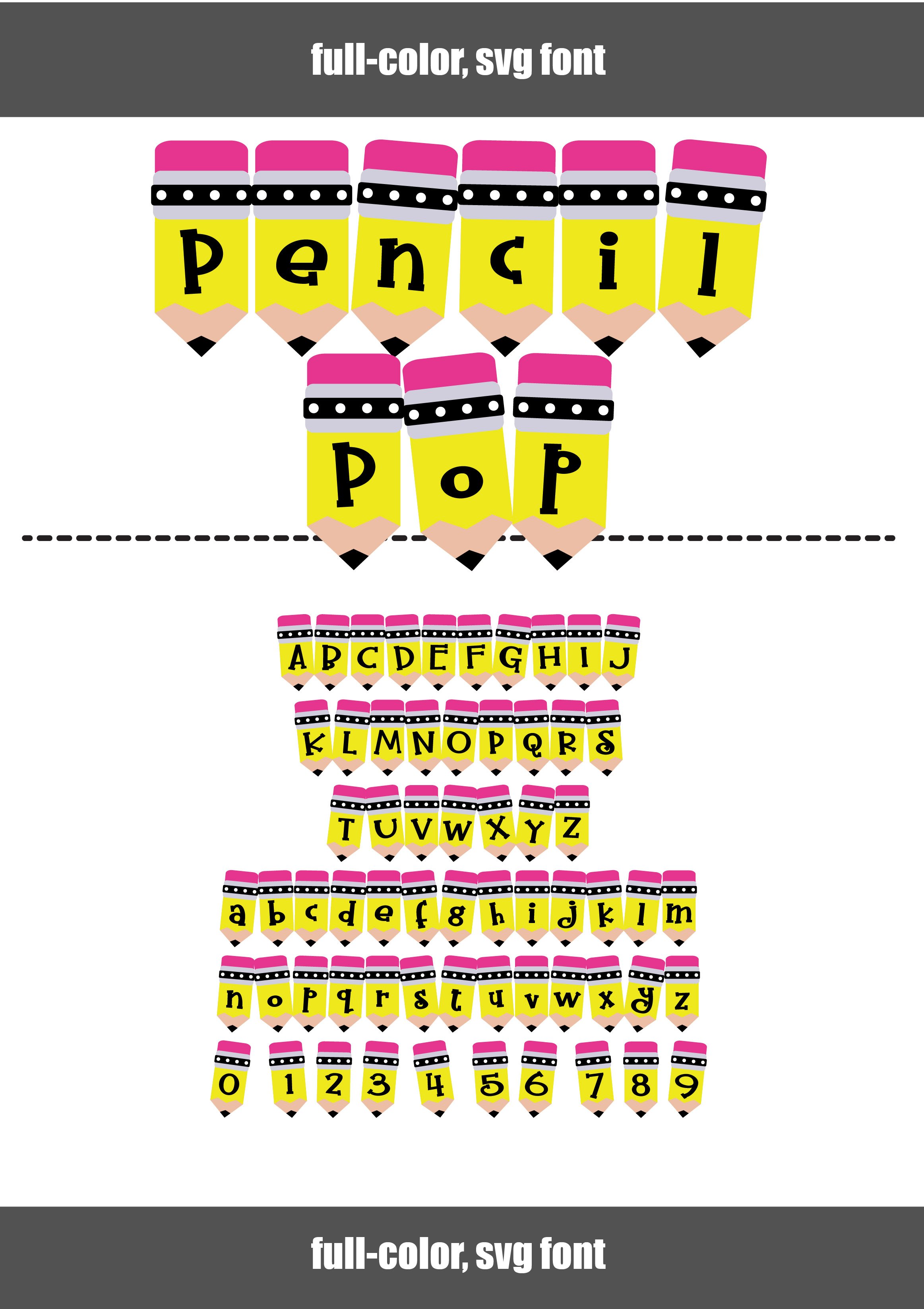 School Themed Full Color SVG Font