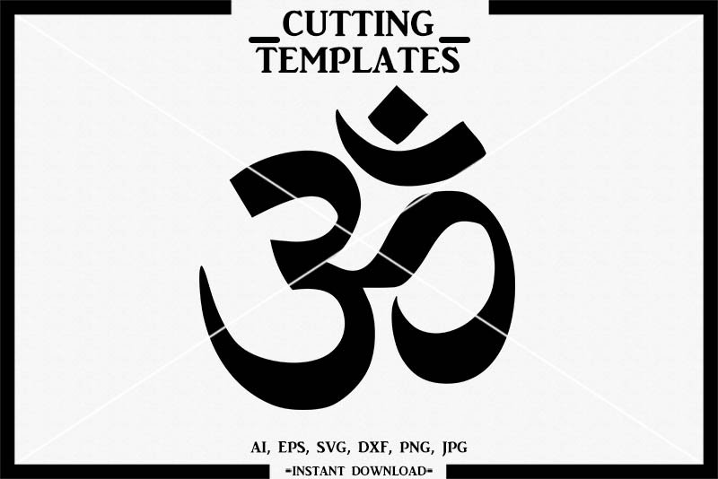 Om symbol, Om, Aum, Silhouette, Cricut, Cameo, SVG, PNG, AI
