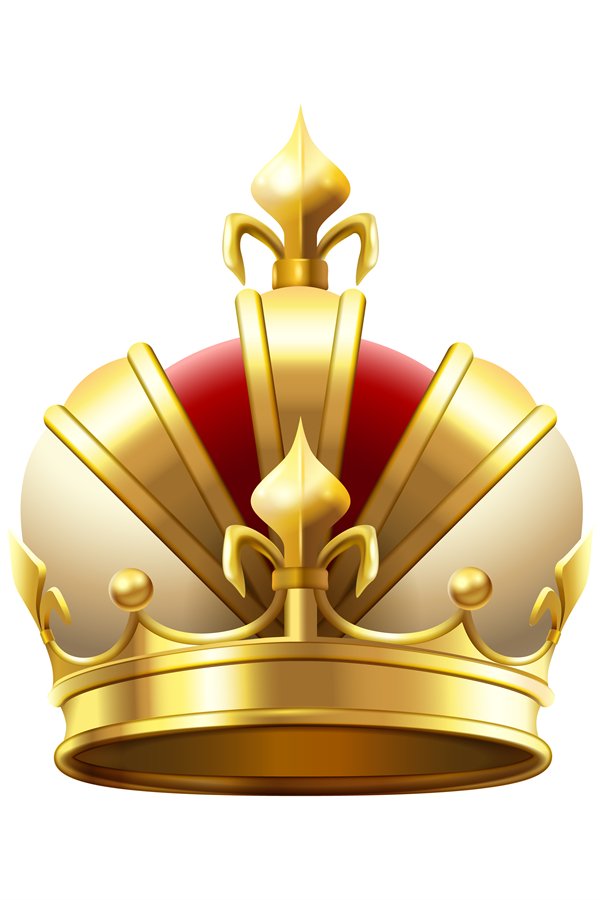Realistic royal crown. Classic king or prince golden accesso