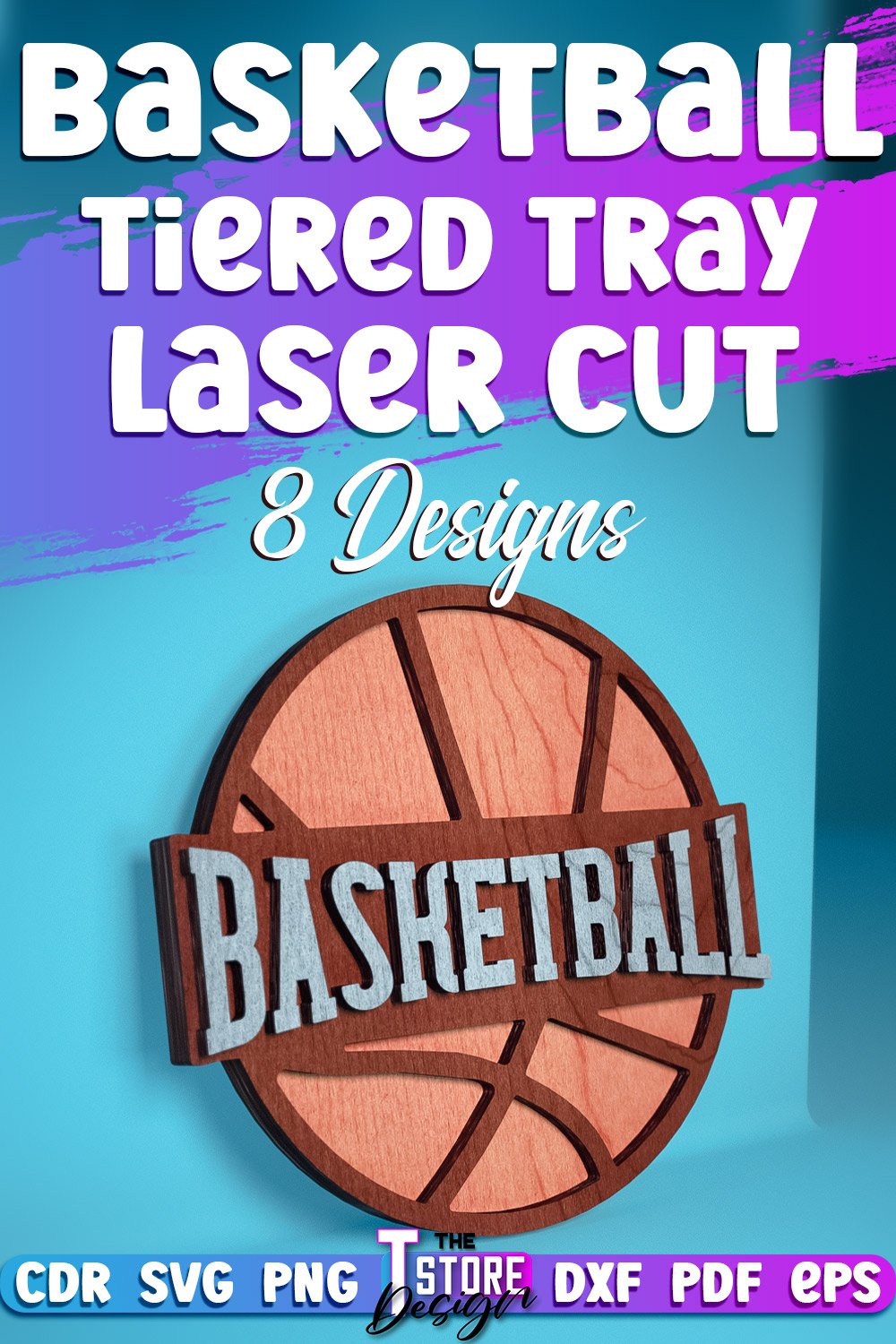 Basketball Tiered Tray Laser Cut SVG | Tiered Tray (2652316)