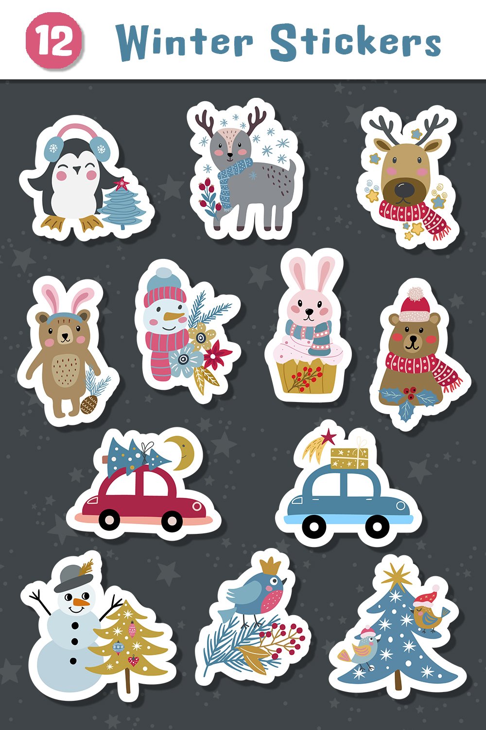 Winter Stickers. Christmas Stickers
