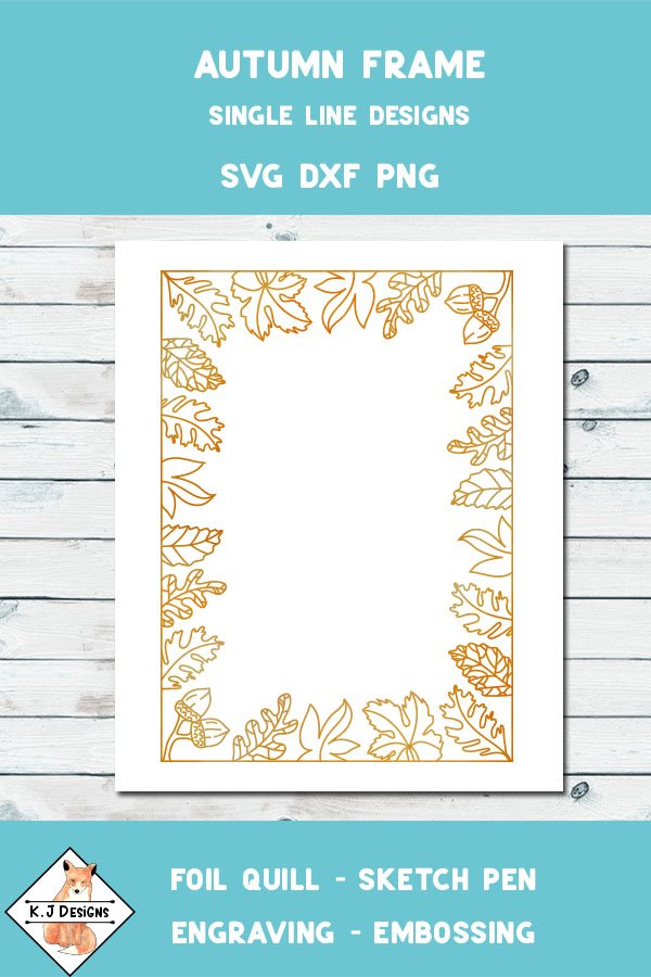 Autumn Frame SVG Foil Quill | Single Line Designs
