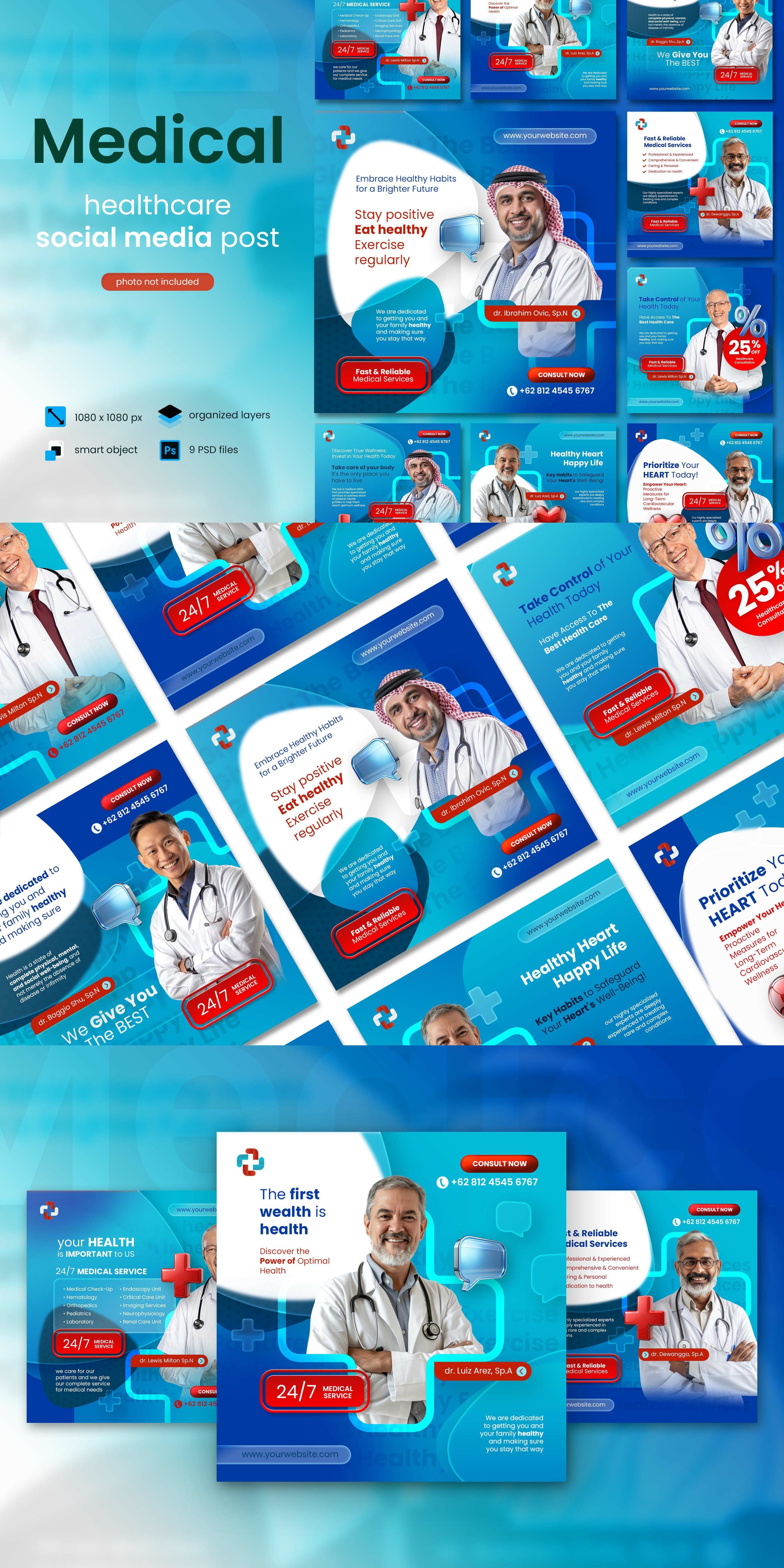 Customizable Medical Healthcare Social Media Banner Template