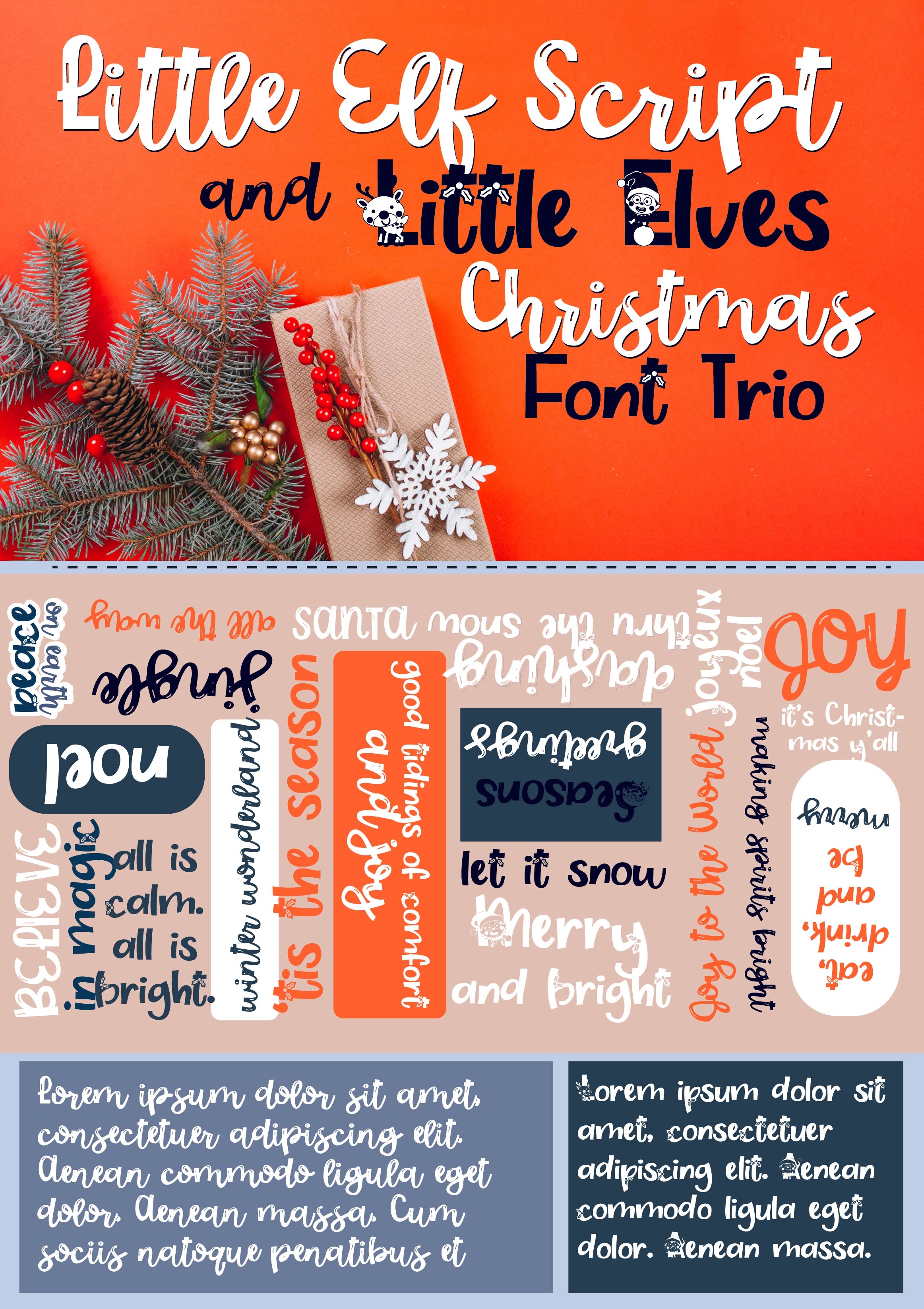 Christmas font duo with 2 perfectly coordinated fonts