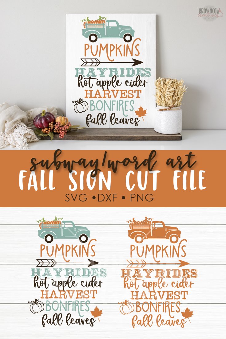 Fall Word Art Sign SVG, Fall Subway Art SVG/Cut File