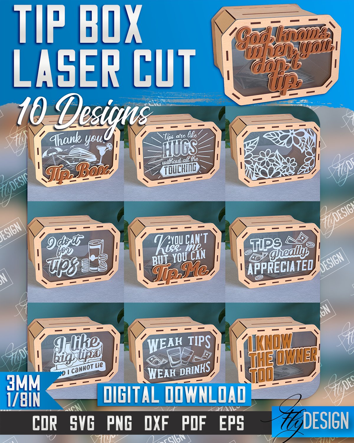 Tip Box Laser Cut|Tip Piggy Bank Laser Cut|Money Bank Design