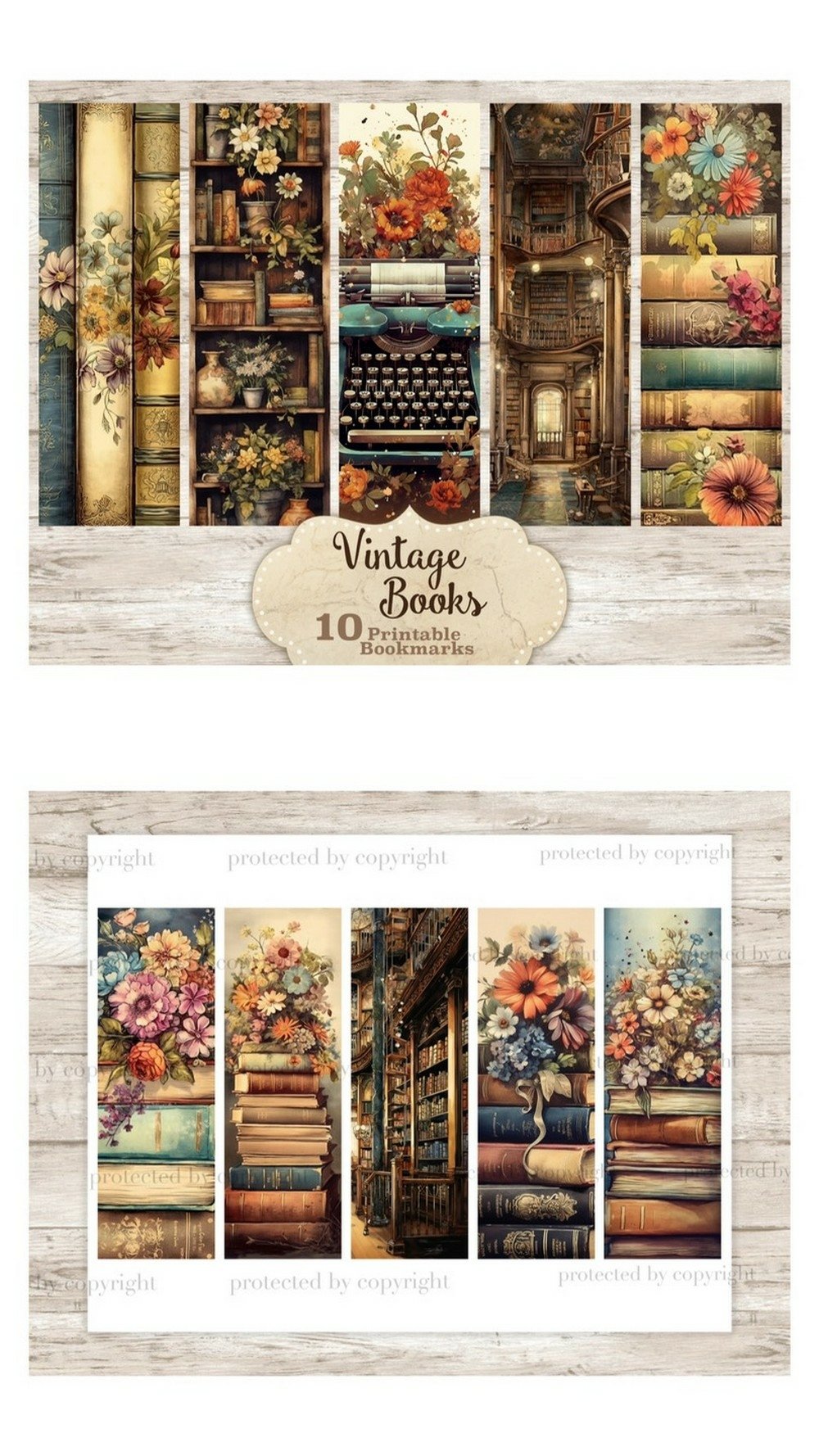 Vintage Books Bookmarks | Ephemera Printable