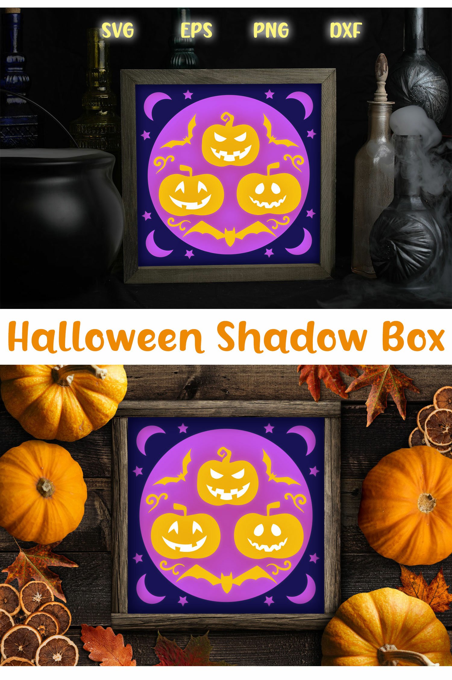 Halloween Pumpkin Shadow Box