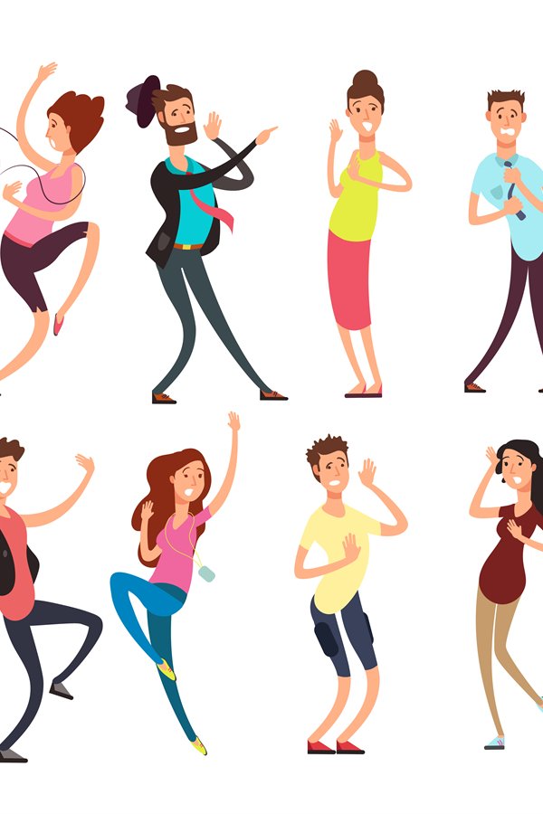 Cartoon scared people. Nervous and worried persons vector ch