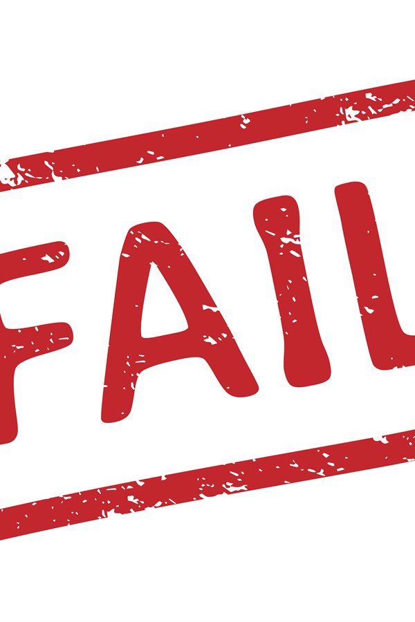 Red fail stamp. Grunge ink texture rubber stamp print frame