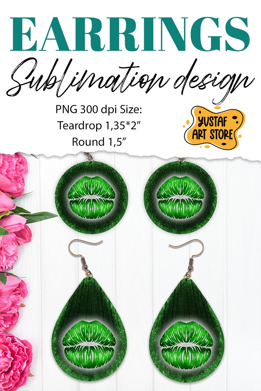 Patrick's Day Earrings Sublimation. teardrop and (3344971)