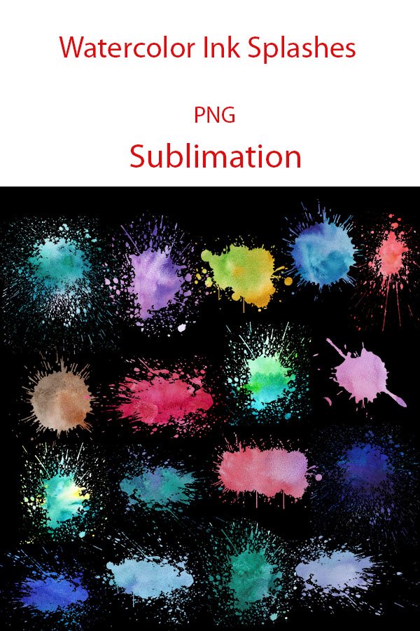 Sublimation Backgrounds | Watercolor Splashes (388234) | Sublimation ...