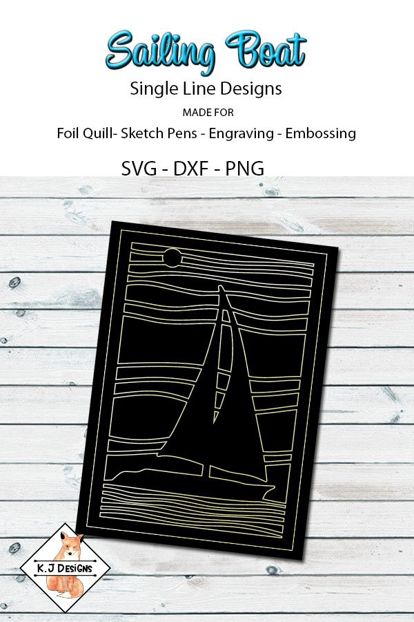 Sailing Boat SVG for FOil Quill | Single Line Designs