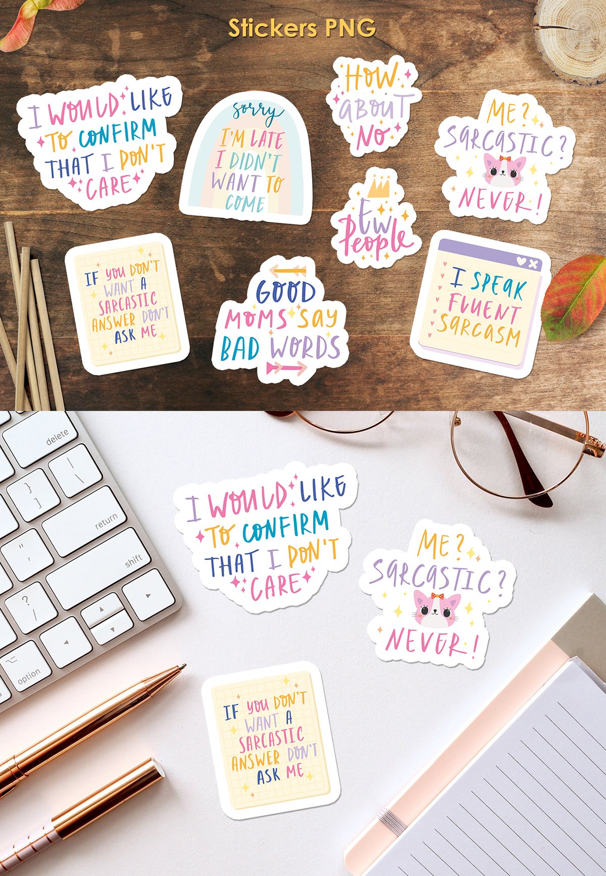 Sarcastic stickers, Funny stickers PNG (2687030)