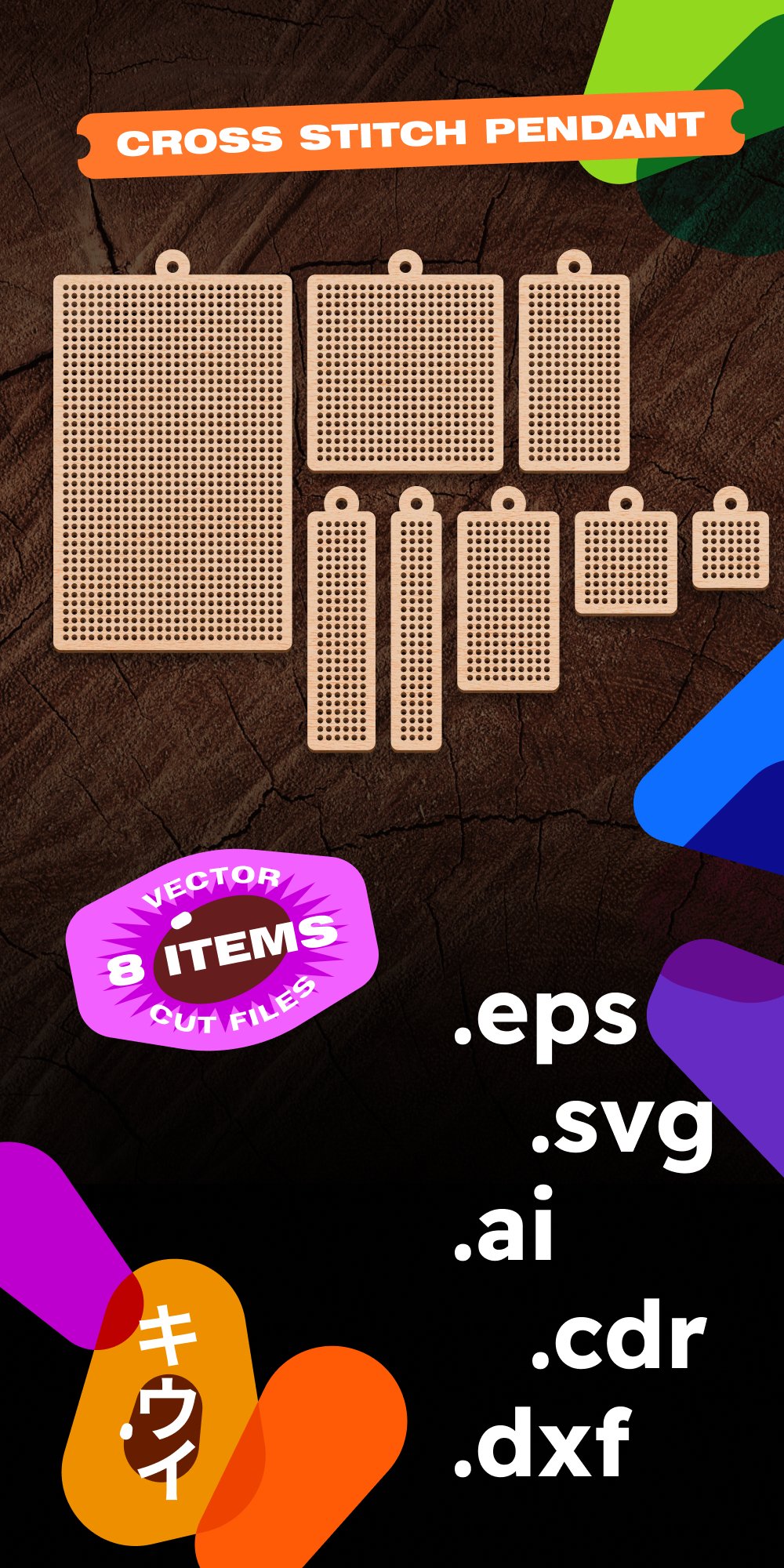 Cross Stitch Pendant svg Unique design Cross Stitch Pendant