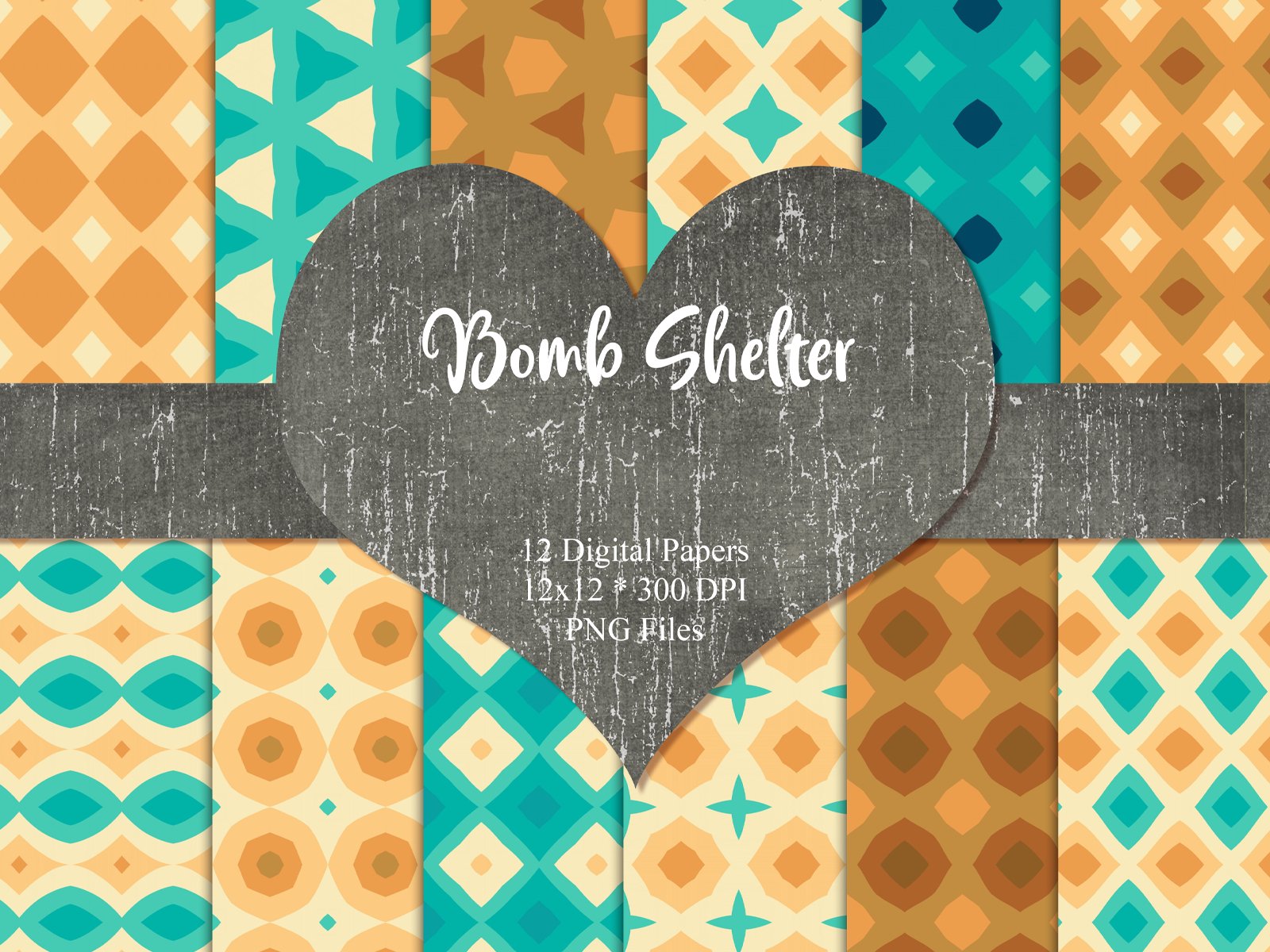 Retro Blue & Vintage Brown Printable Scrapbook Paper