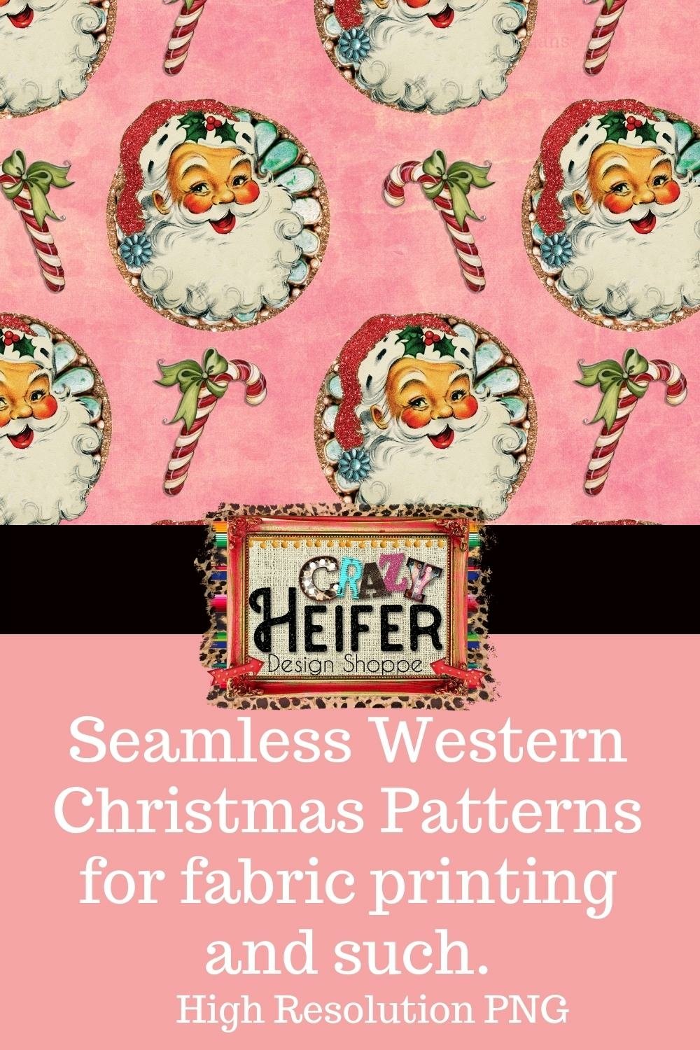 Seamless Pattern Christmas Vintage Santa Western (1661299)