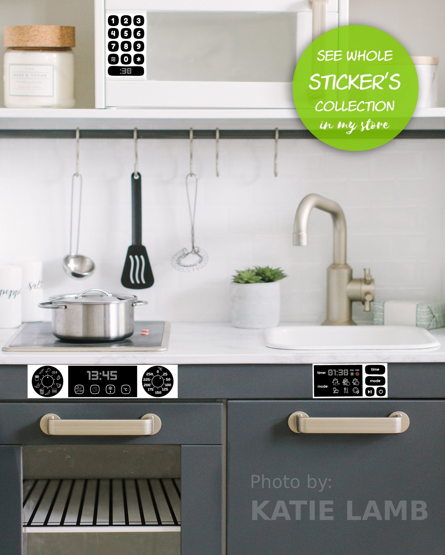IKEA kitchen stickers set of 4, Instant Download