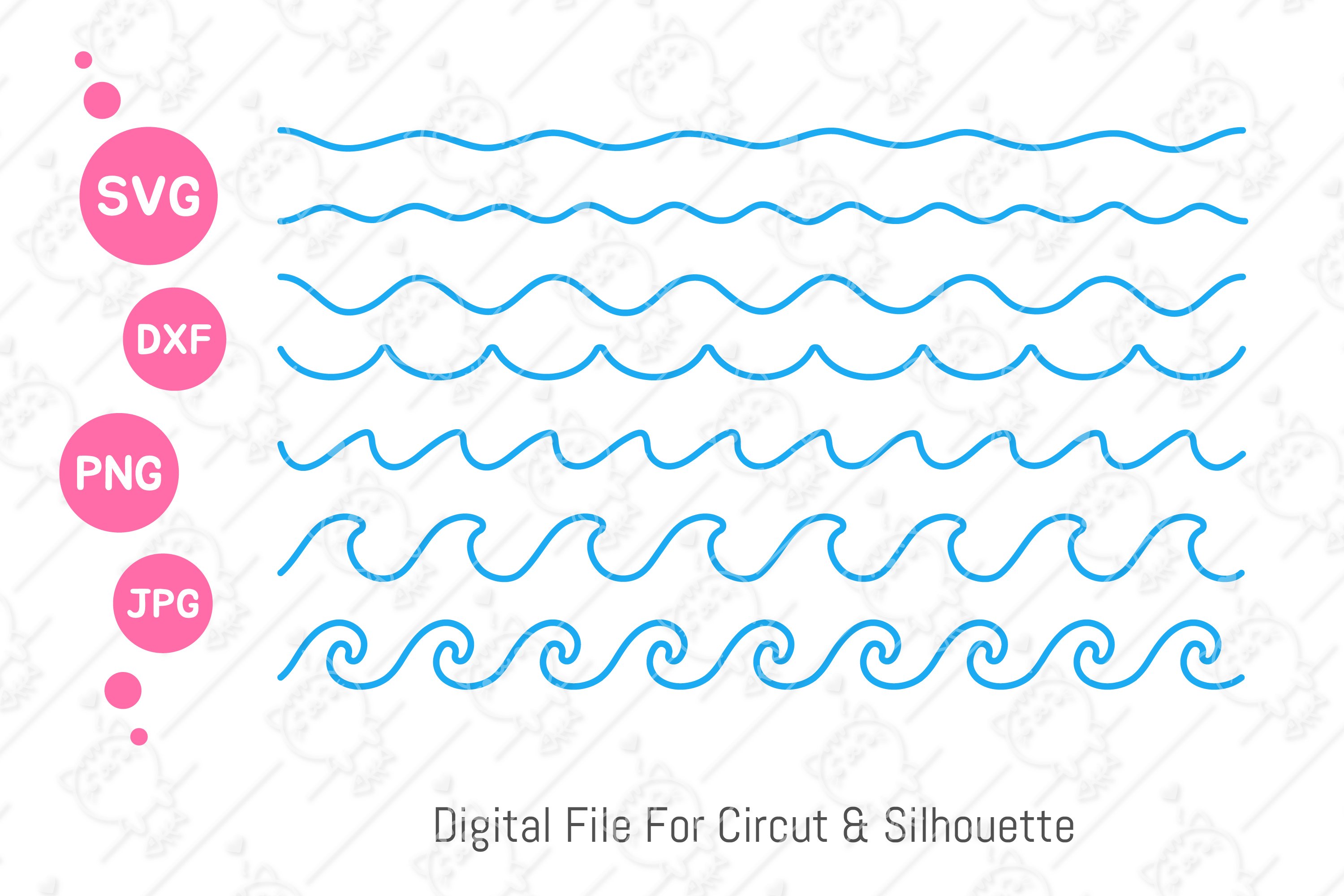 Wave Line Bundle Svg | Summer Ocean svg| png dxf (1330960)