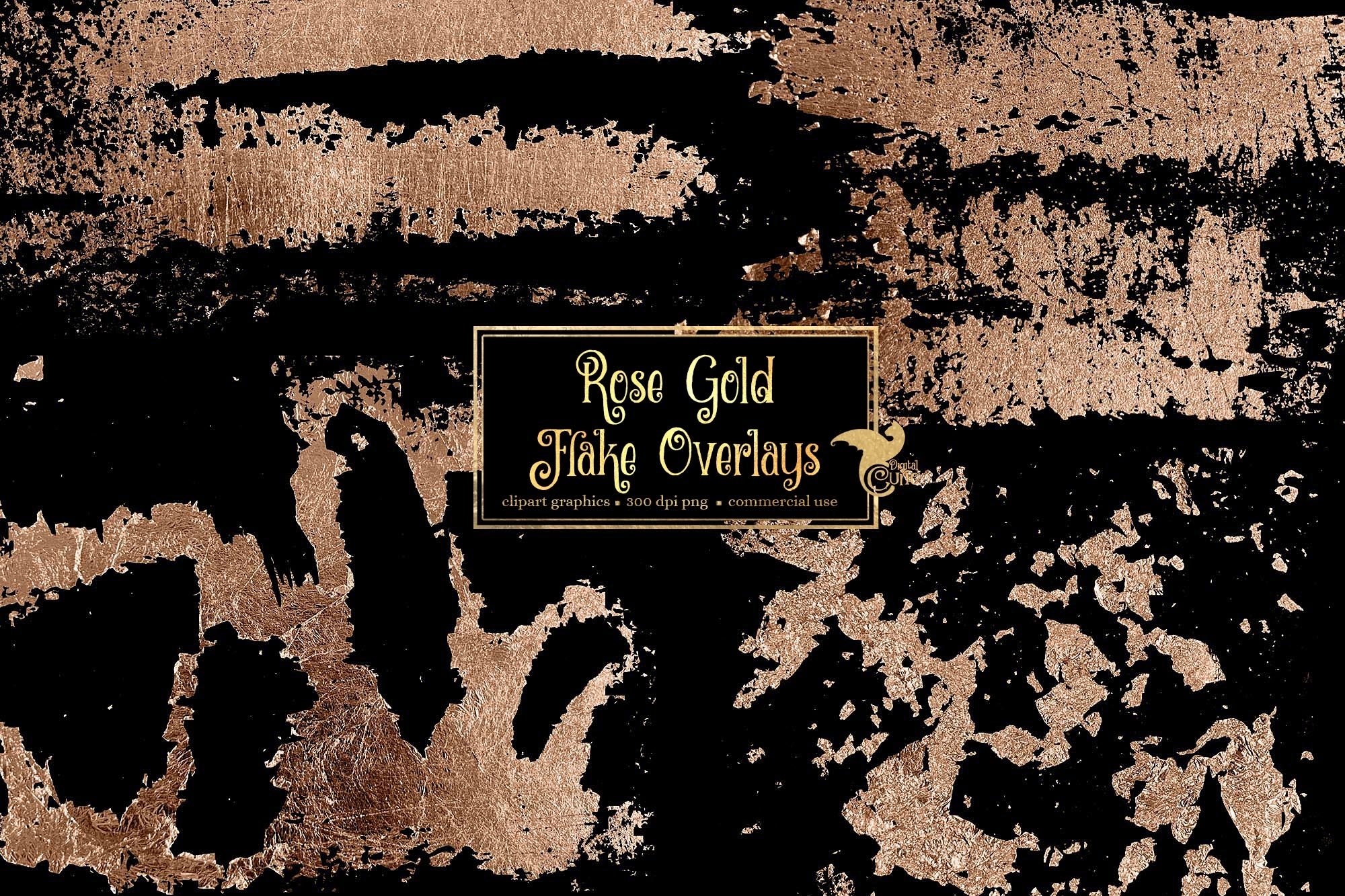 Rose Gold Foil Flake Overlays