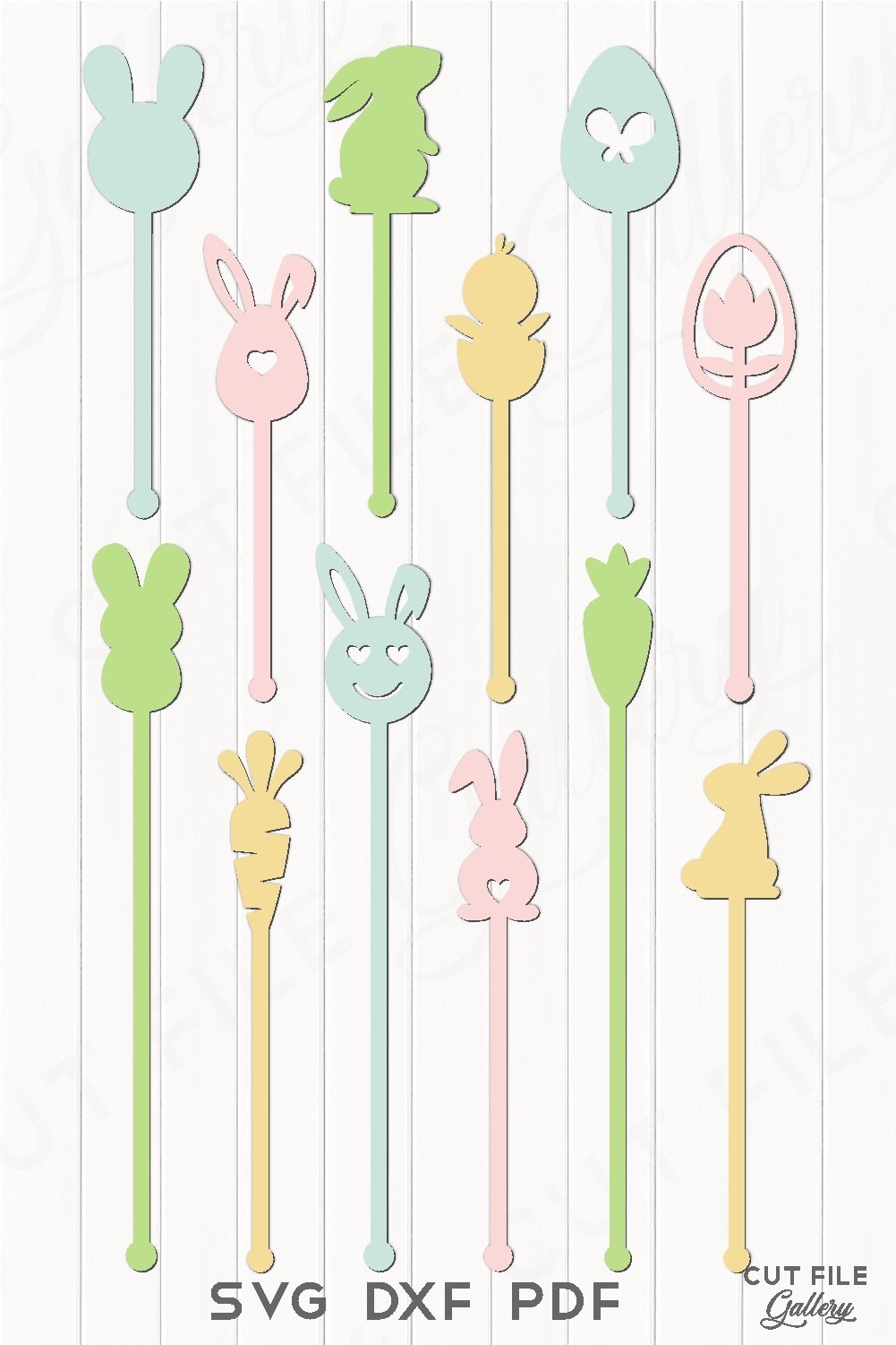 Easter stir sticks svg, Easter drink stirrers svg cut file
