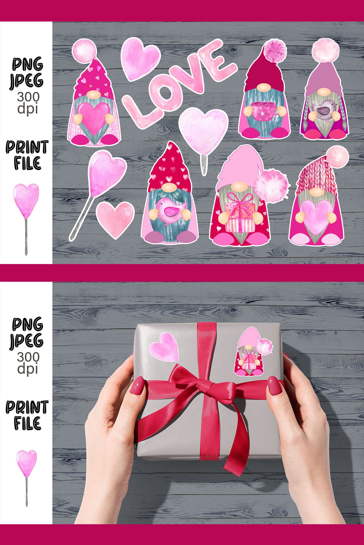 Gnome Valentines Day Stickers | Valentine Love Sticker