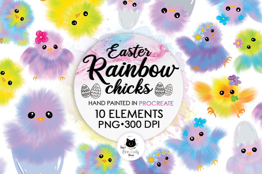 Easter Rainbow Chicks | Animal Sublimation Bundle for Easter (1129655 ...