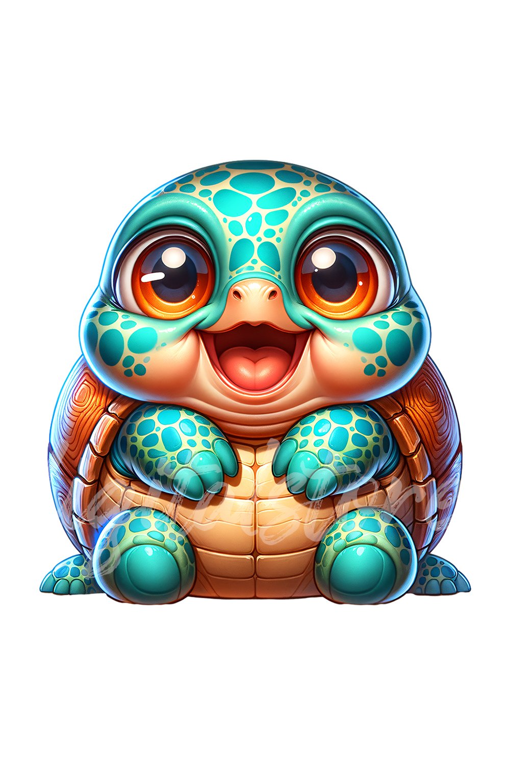 Funny Quirky Turtle Clipart Sublimation PNG (3589742)