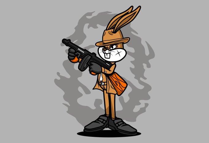 Gangster Bugs Bunny With Gun