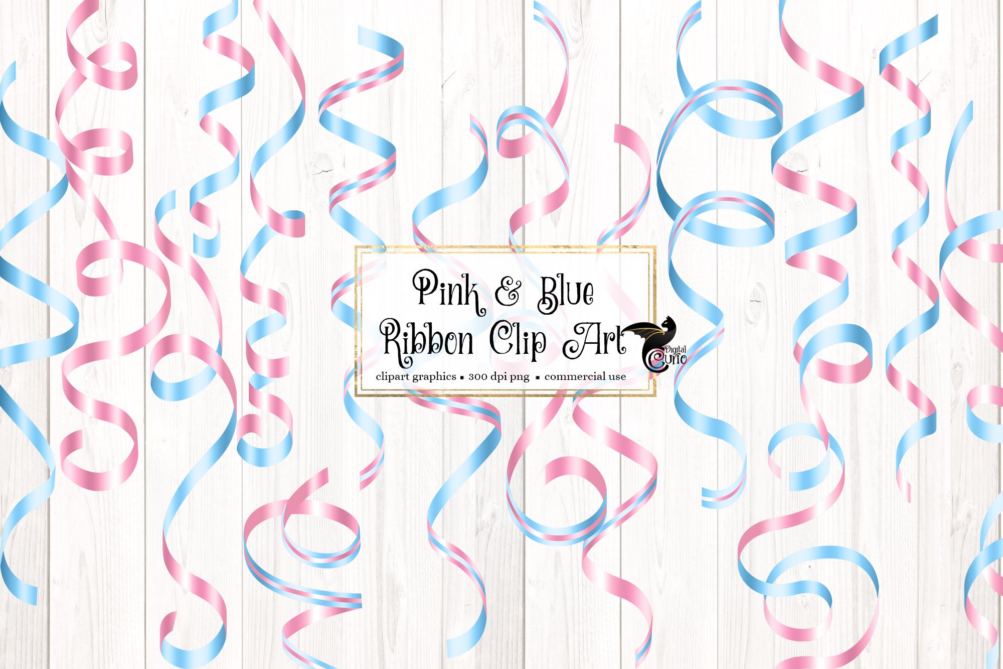 Pink and Blue Ribbon Clipart