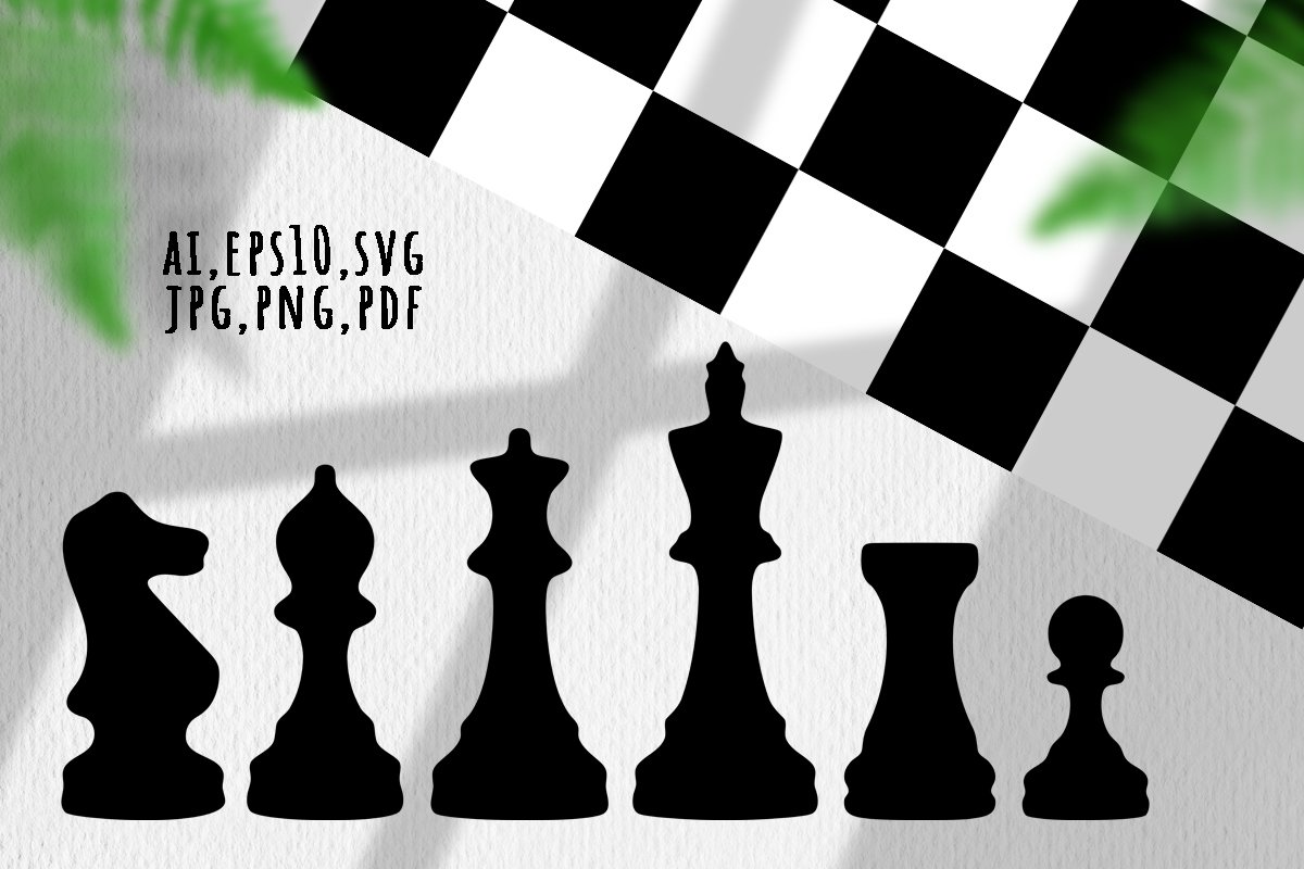 Chess classic silhouettes