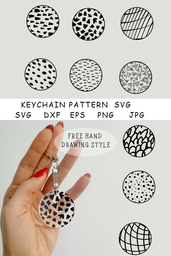 Keychain patterns SVG.Free drawing style. Pattern (1272346)
