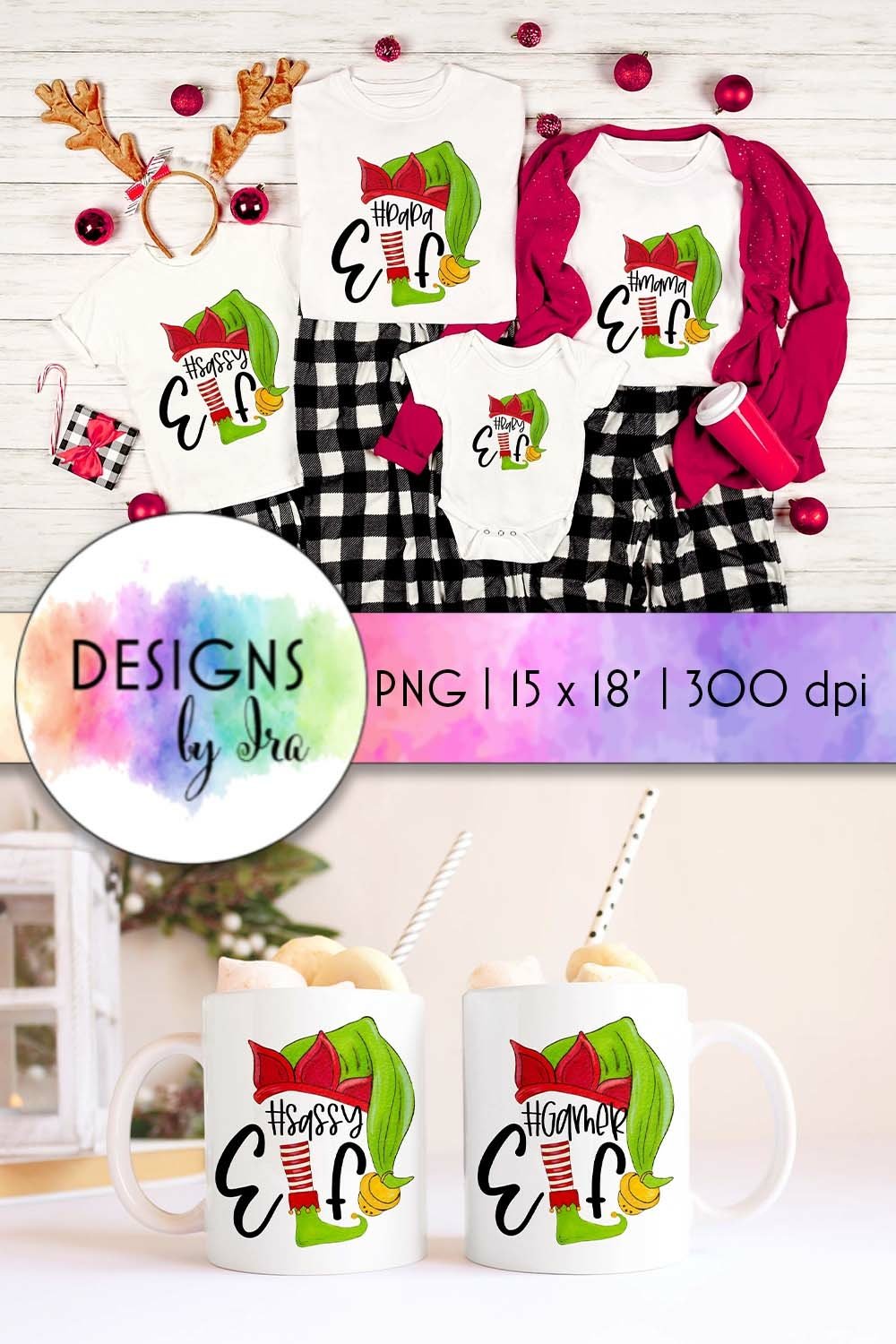 Christmas Family Pyjamas Sublimation | Christmas Elf Family