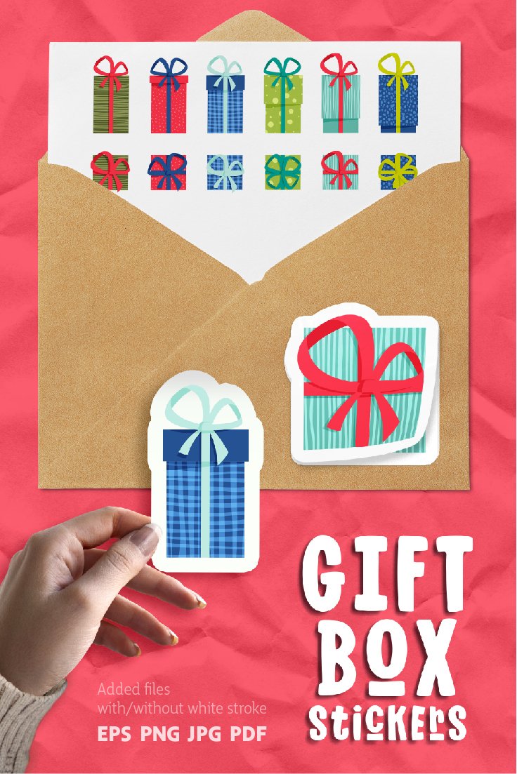 Gift Box Sticker Pack | Stickers Bundle | EPS PNG (1085629)