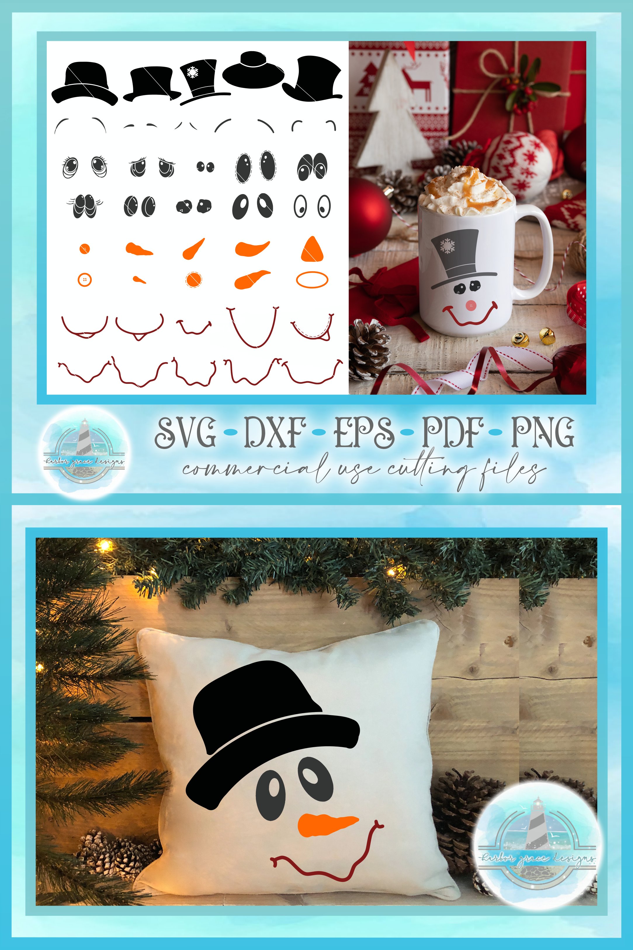 Snowman Face Elements Build Your Own Snowman Kit