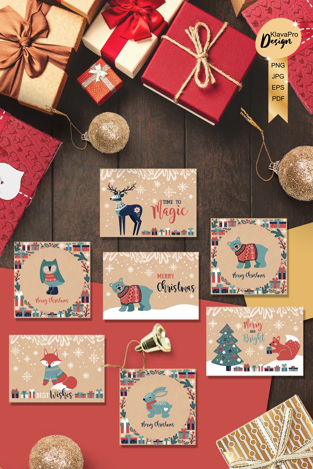 Forest animals Christmas Greeting Cards, 7 (2252789)