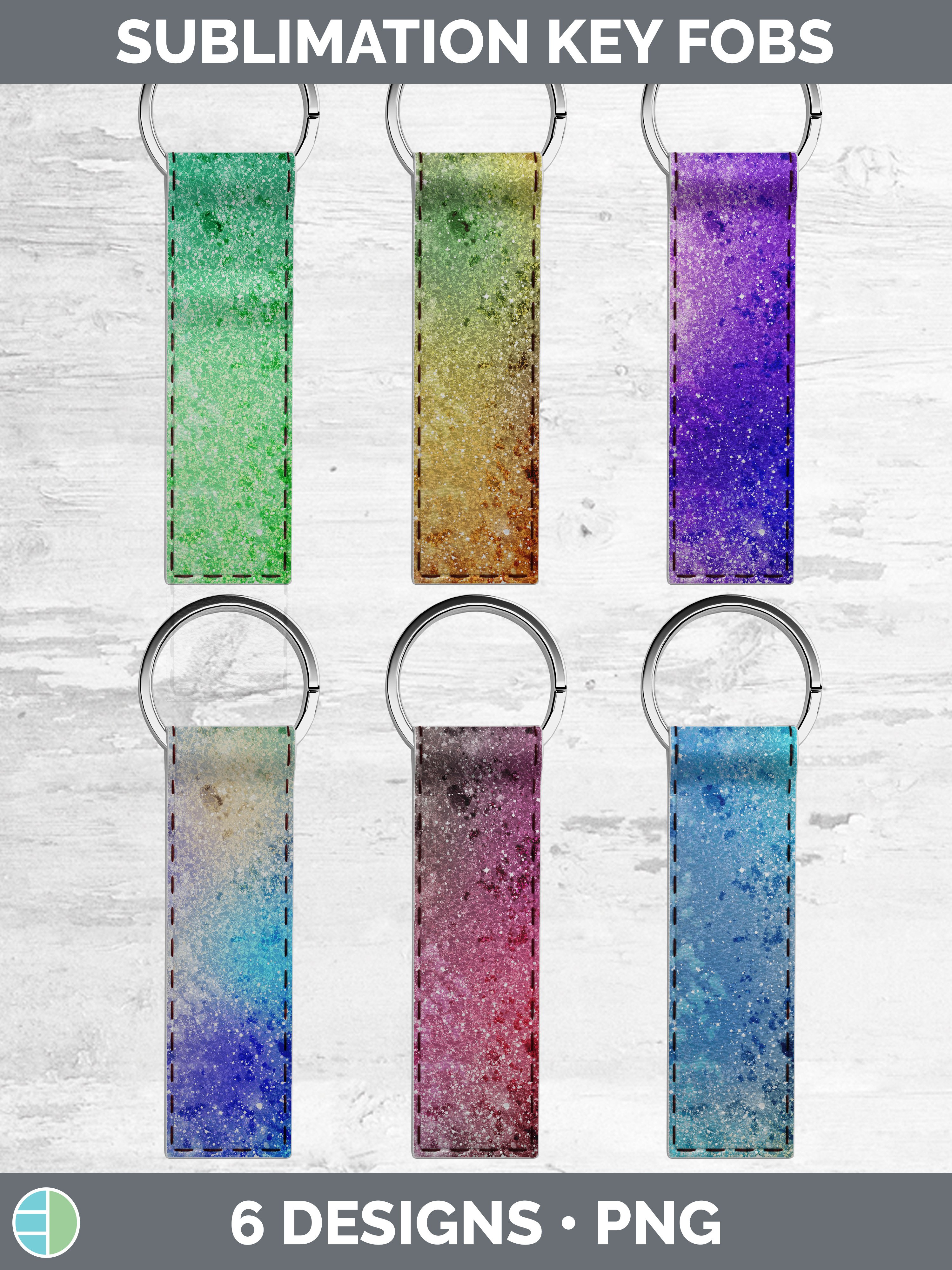 Glitter Galaxy Key Fob | Wristlet Sublimation