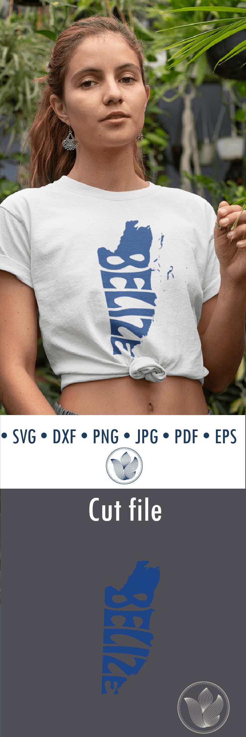 Belize SVG cut file in the shape of the country