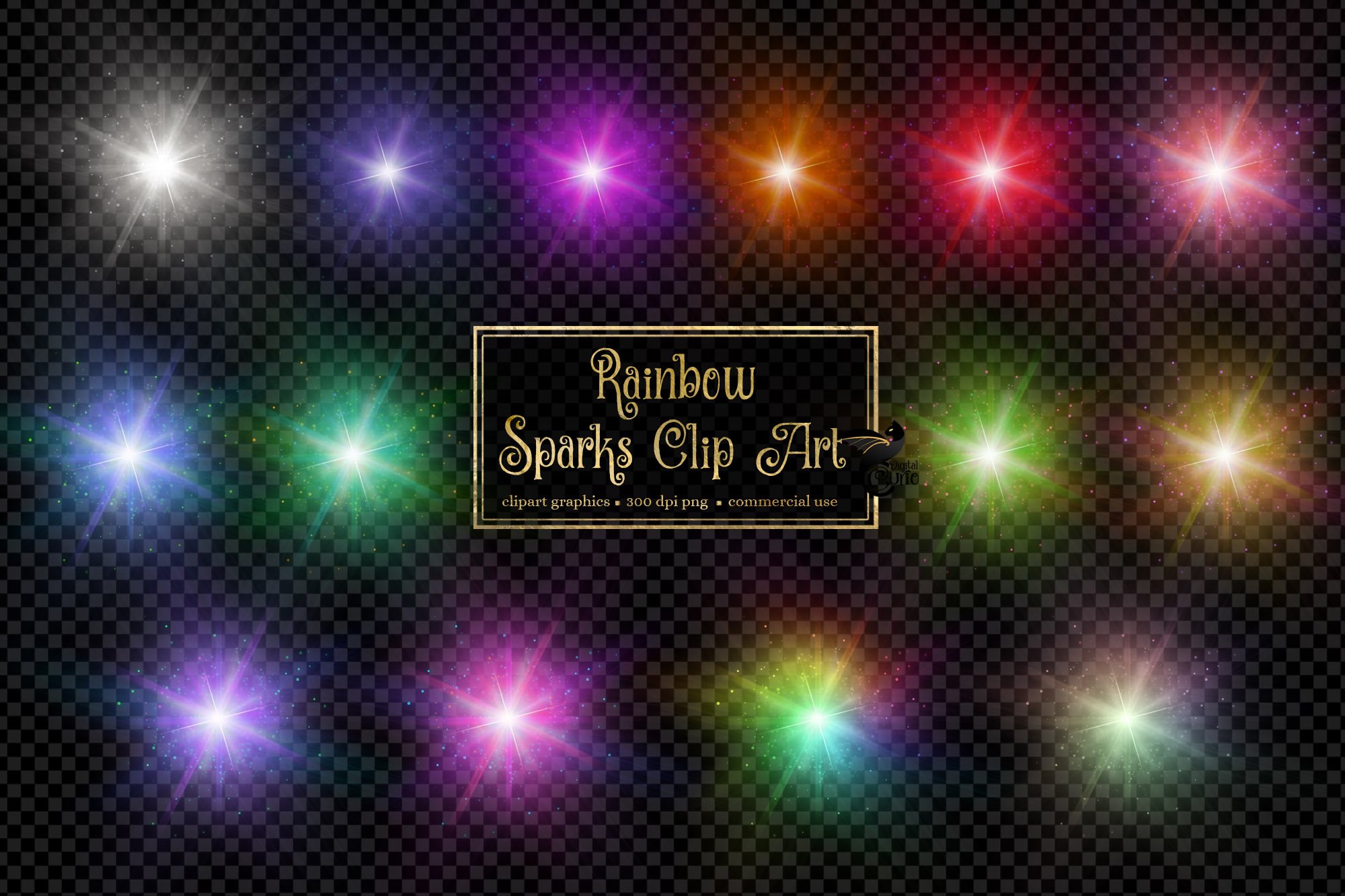 Rainbow Sparks clipart