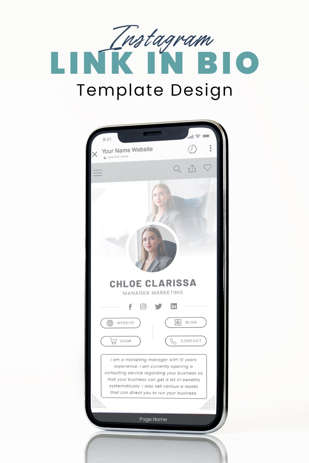 Instagram Link in Bio Page Template Design by Canva Vol. 01